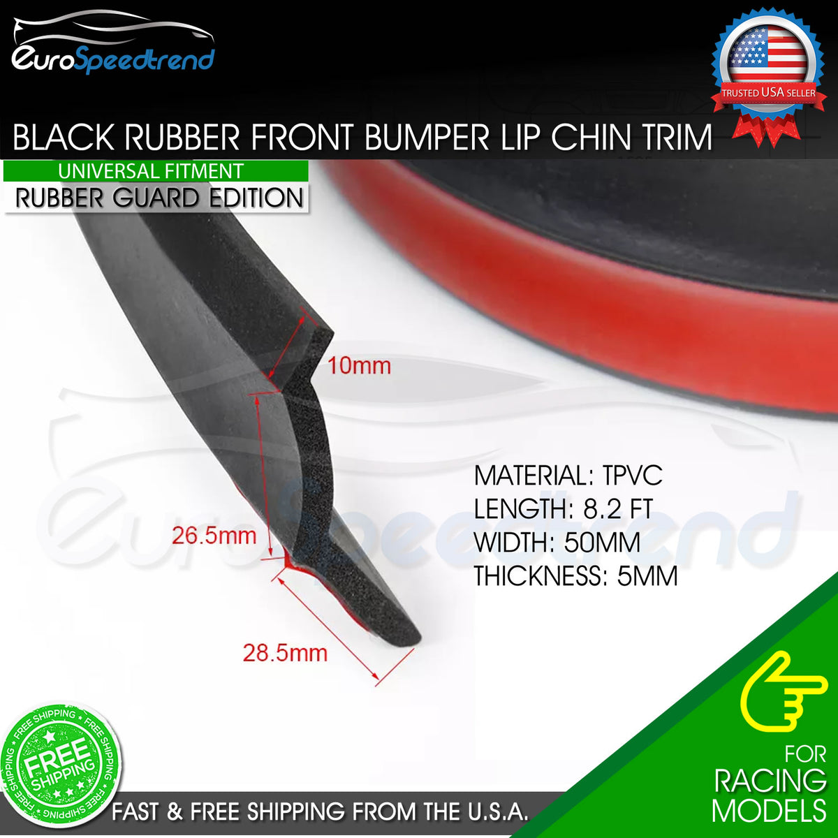 Universal Car Front Bumper Lip Spoiler Splitter Body Kit Chin Trim Pro